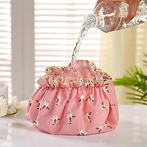 Jayutson 3 Packs shower cap for women,Reusable Women's Waterproof Shower Cap, 10.6" (about 27cm) Double Layer Waterproof Women's Shower Caps, Washable Ladies and Girls Shower Cap, Double Layer Waterproof Shower Cap, Men's Ladies Shower Caps (Navy blue + Y