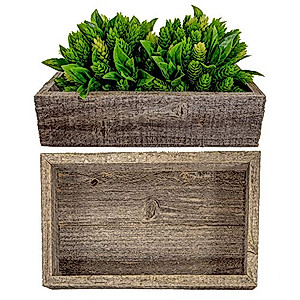 BARNWOODUSA Small Rustic Wooden Box | Best for Wood Flower Planter, Toilet Top Storage Boxes, and Table Decor Centerpieces