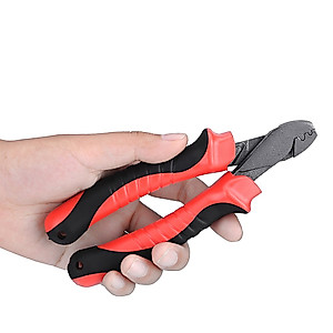 EVTSCAN Multi-Functional Fishing Crimping Pliers Heavy Duty Carbon Steel Rubber Handle Wire Rope Crimping Tool Tackle Accessory