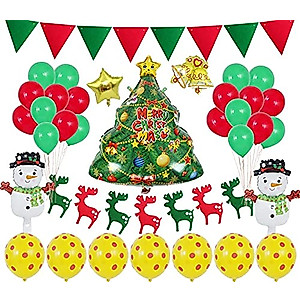 Christmas decoration balloons, balloon sets and happy banners, Christmas tree, Santa Claus, snowman, bells and latex balloons for Christmas decoration, parties and New Year gifts
