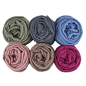 6 PCS Hijab Scarfs for Women Turbans Head Wraps Soft Head Scarf Long Scarf Shawl for All Season(Set 04)