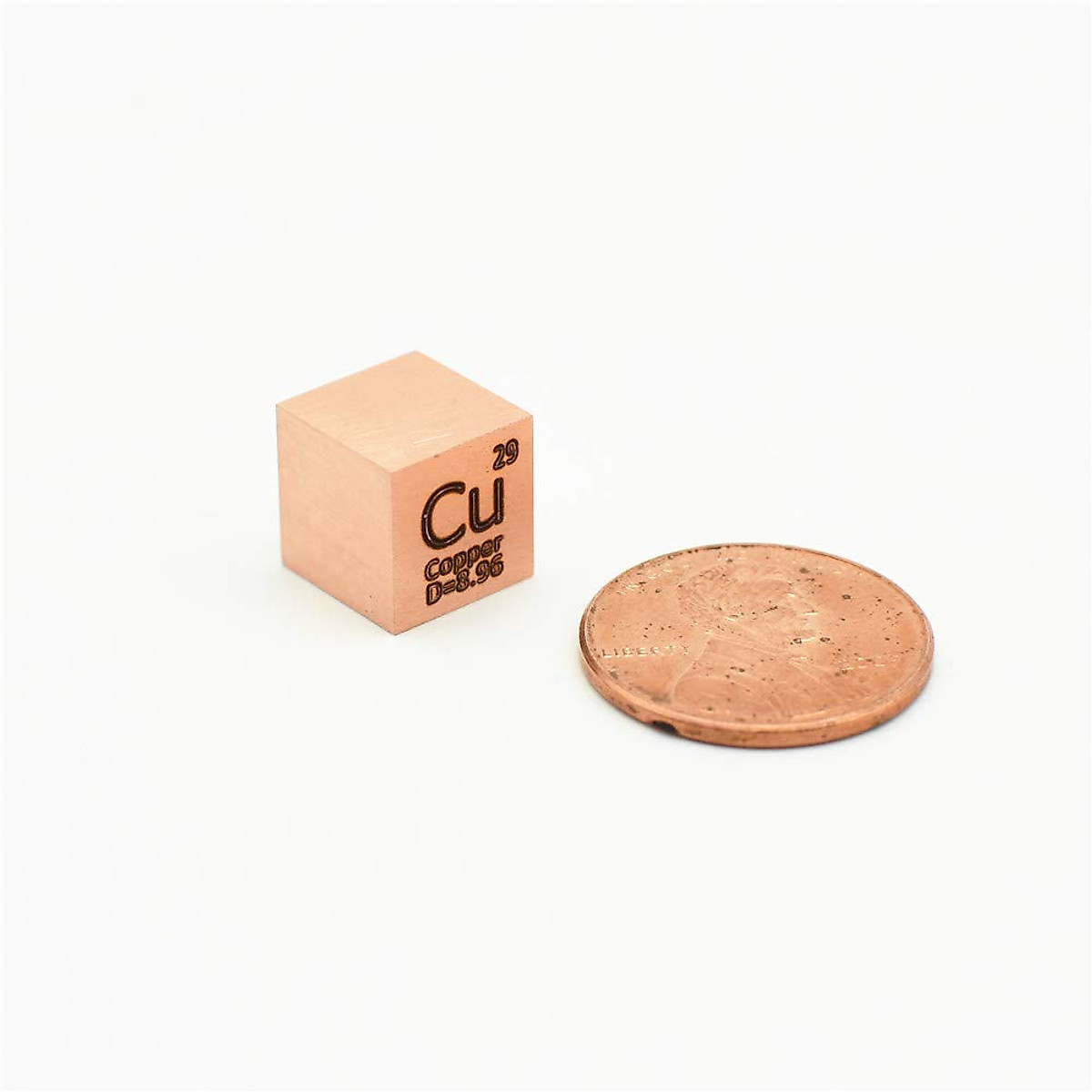 Copper Cube Cu 99.95% Element Cube Pure 10mm Density Cube for Element Collection Periodic Table Hunter, and More (0.39", Copper)