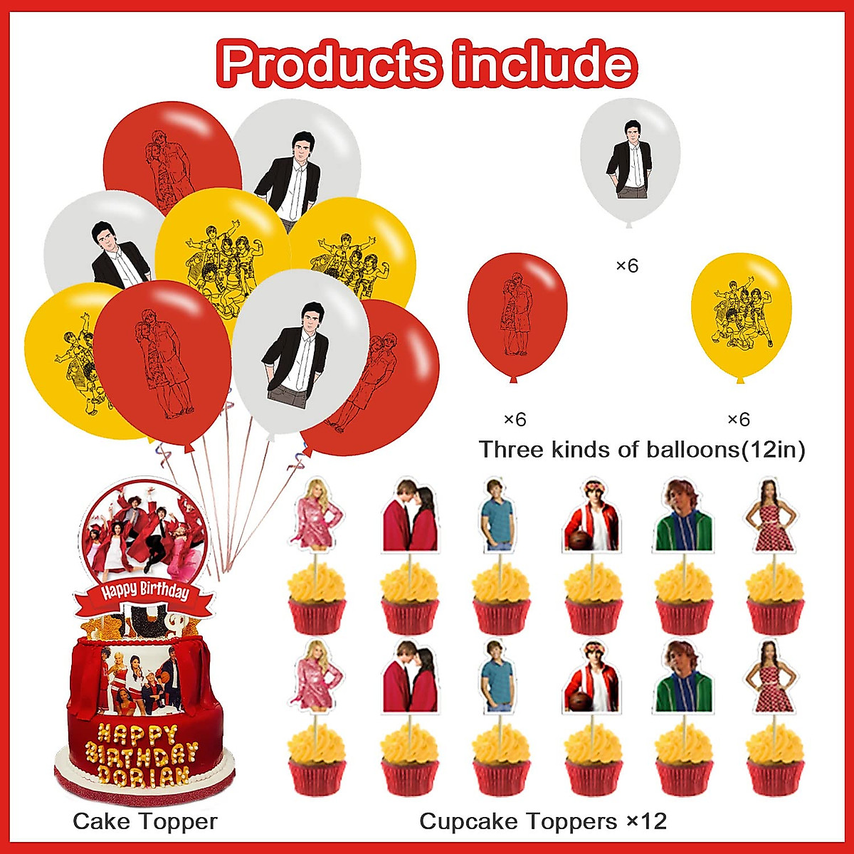 Musical Birthday Party Decorations, Music Theme Party Supplies With Happy Birthday Banner, Cake Toppers, Balloons for Kids Teens Baby Shower School Graduation Party Decorations