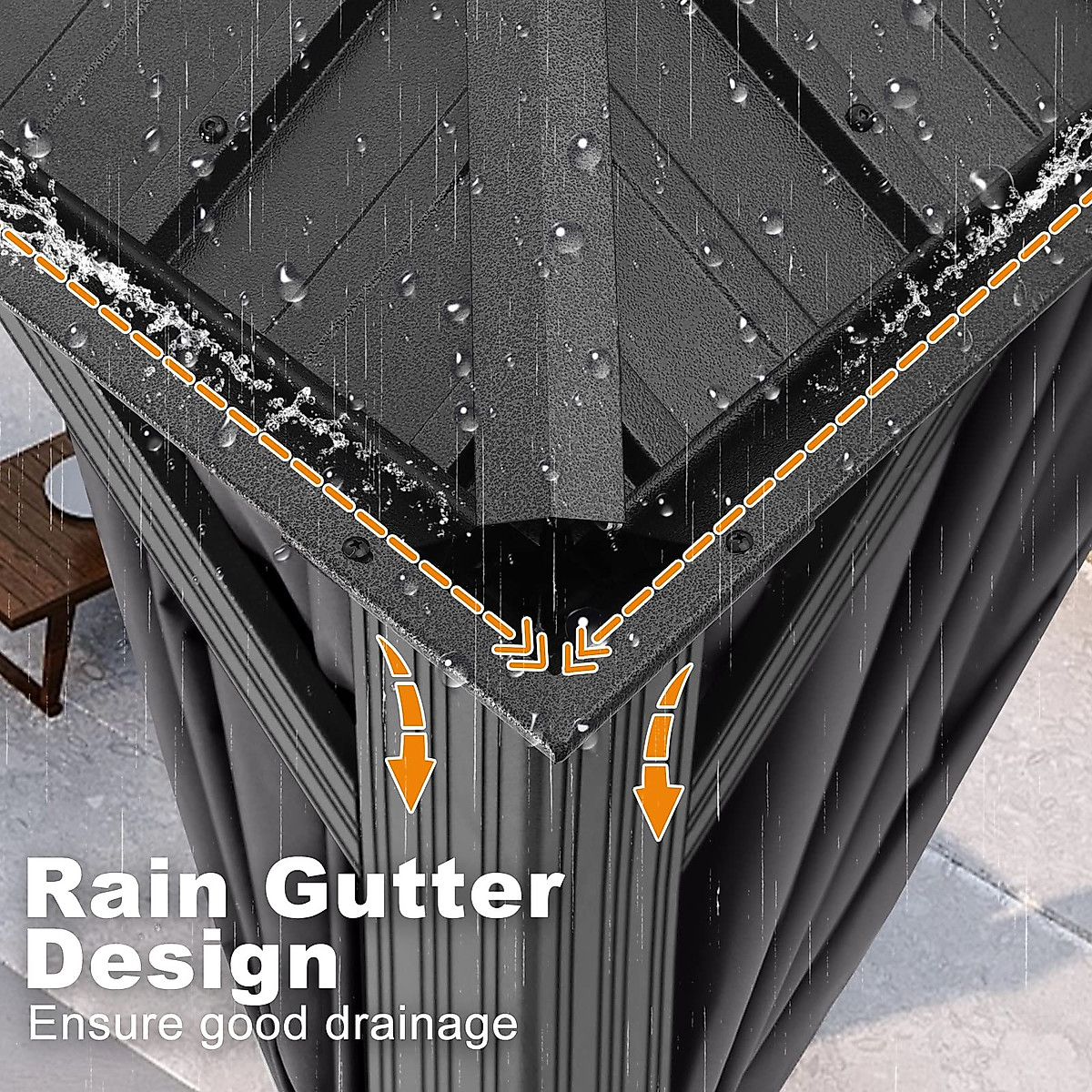 ABCCANOPY Hardtop Gazebo 10x12 - Outdoor Metal Hard Top Gazebo, Permanent Galvanized Steel Aluminum Framed Pavilion with Netting and Curtain for Patio Backyard Lawn Garden (Double Roof, Gray)