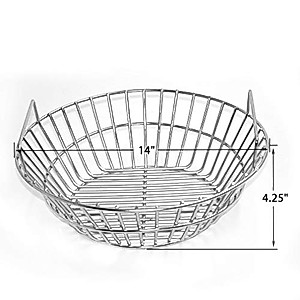 only fire #8537 Charcoal Ash Basket, Stainless Steel Charcoal Holder with Handles, Grilling Accessories, Fits Kamado Joe Classic