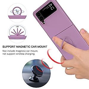 BENTOBEN Galaxy Z Flip 4 5G Case, Slim Silicone Kickstand, Shockproof Protective Bumper for Women, 6.7 inch, Purple