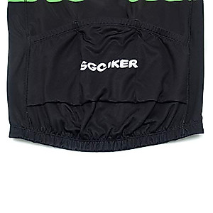 SGCIKER Mens Thermal Fleece Cycling Jerseys, Winter Long Sleeve Warmer Bike Jacket Cycle Coat (Black, Large)