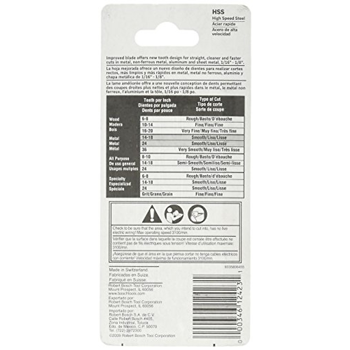 BOSCH U118A 5-Piece 3-1/8 In. 17-24P TPI Basic for Metal U-shank Jig Saw Blades , Blue