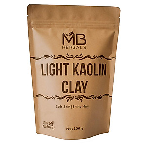 MB Herbals Light Kaolin Clay 250 Grams (8.81 oz) | Kaolin White Clay for Face Pack
