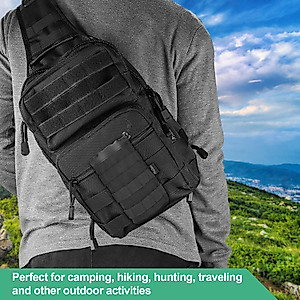 ProCase Tactical Molle Water Bottle Pouch, Military Bottle Holder with Top Drawstring & Mesh Bottom, Portable Water Container Pouch Bag Hydration Carrier for Camping Hiking Hunting Traveling –Black