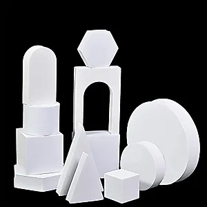 Yoocheese 12PCS Product Photography Photo Props : Hard Foam Geometric Shapes for Jewelry Cosmetic Flat Lay Photo Shoot (White)