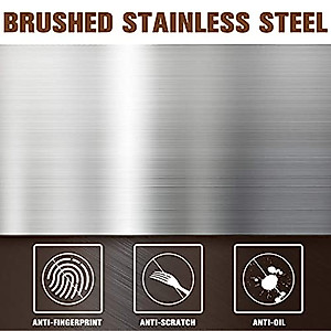 13.2 Gallon(50L) Trash Can, Fingerprint Proof Stainless Steel Kitchen Garbage Can with Removable Inner Bucket and Hinged Lids, Pedal Rubbish Bin for Home Office