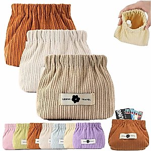 Travel Corduroy Storage Bag,Corduroy Popper Organizer,Corduroy Elastic Hair Tie Organizer,Travel Corduroy Lipstick Bag,Travel Corduroy Elastic Storage Bag,Pocket Organizer Corduroy (3 PCS-B)