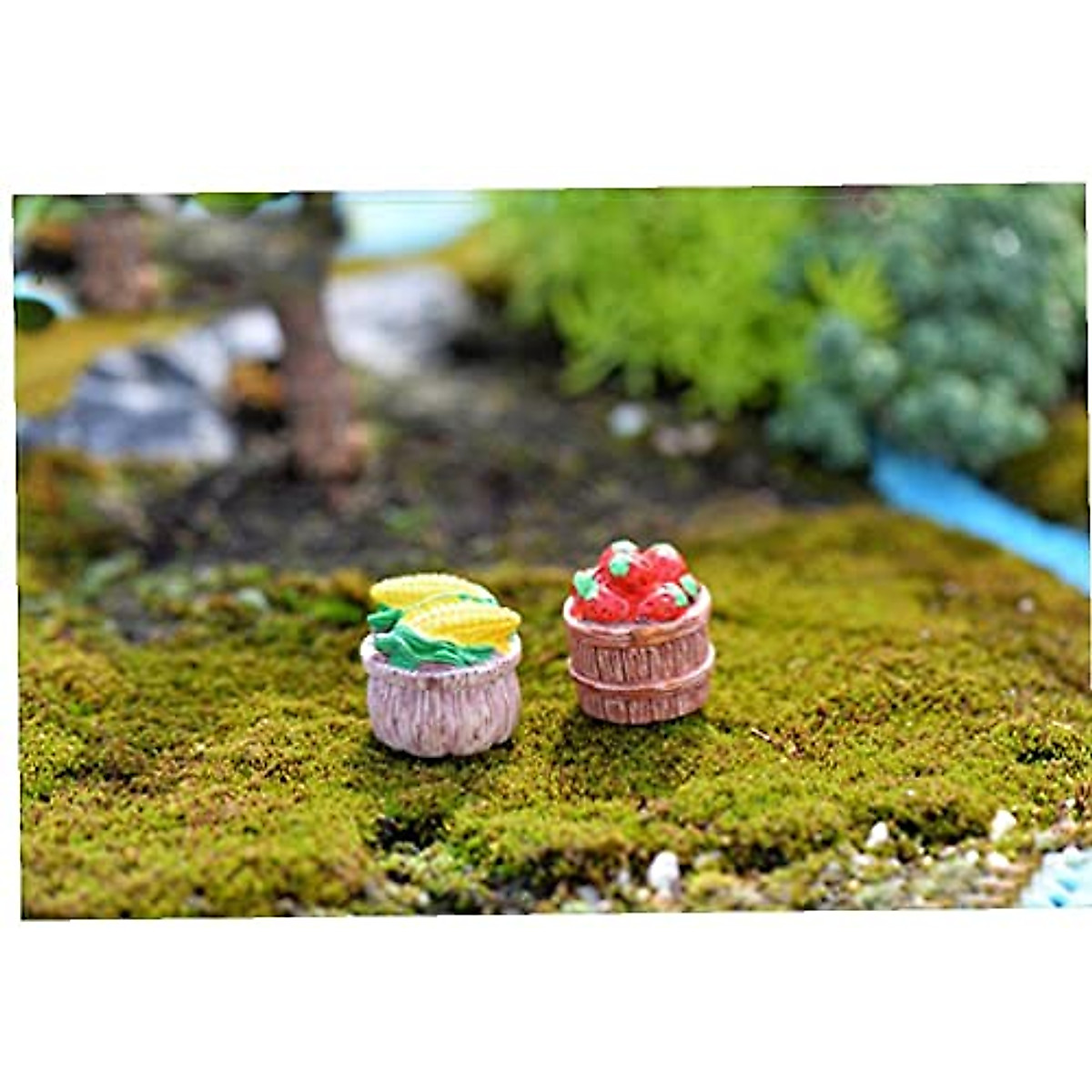 Strawberry Corn Fruit Resin Fairy Garden Craft Decorationterrarium Miniatures 3pcs