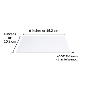 SimbaLux Acrylic Sheet Clear Plexiglass 4” x 6” 0.04” Thick (1mm) Pack of 10 Transparent Plastic Plexi Glass Board with Protective Paper for Photo Frame Replacement, DIY Display Projects, Craft
