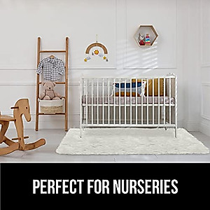 Gorilla Grip Fluffy Faux Fur Rug, Machine Washable Soft Furry Area Rugs, Rubber Backing, Plush Floor Carpets for Baby Nursery, Bedroom, Living Room Shag Carpet, Luxury Home Decor, 3x5, Ivory