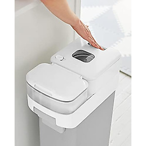Skip Hop Diaper Pail with Dual Air-Lock, Universal Refill Bags, White