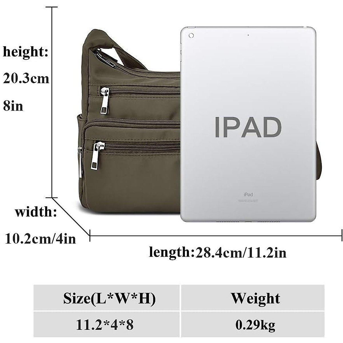 Volcanic Rock Lightweight Shoulder Bags Messenger Handbags Multi Pocket Nylon Waterproof Crossbody Bags