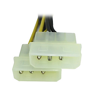 COMeap (3-Pack) Molex to 6 Pin GPU Power Adapter, 6 Pin PCI Express to 2X Molex LP4 PCIe Power Cable 6-inch(15.5cm)