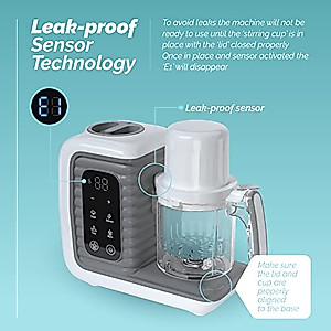 Children of Design 8 in 1 Smart Baby Food Maker & Processor, Steamer, Blender, Cooker, Masher, Puree, Formula & Bottle Warmer Prep System