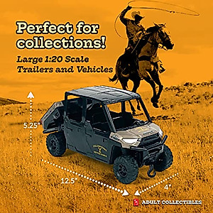 Big Country Toys AMT Adult Collectibles Rip Wheeler Yellowstone Polaris Ranger Truck with Trailer, Realistic Collectible