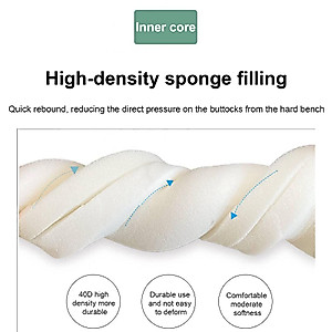 GZHOME Corduroy Chair Cushion with Ties for Dining Chairs,Thick Soft Seat Cushion,Cozy Square Chair Pad Non Slip Bottom,Kitchen Seat Pad with Machine Washable Cover(43x41x35cm(17x16x14inch), Yellow)