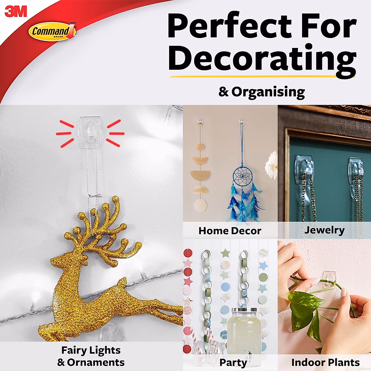 Command Mini Hooks, Clear, 6-Hooks (17006CLR-ES)