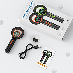Symcode Pet Microchip Scanner RFID EMID Micro Chip Reader Scanner with 1.44IN TFT Display 134.2kHz 125kHz 15 Digits Pet Chip ID Scanner with Delete History Data Function
