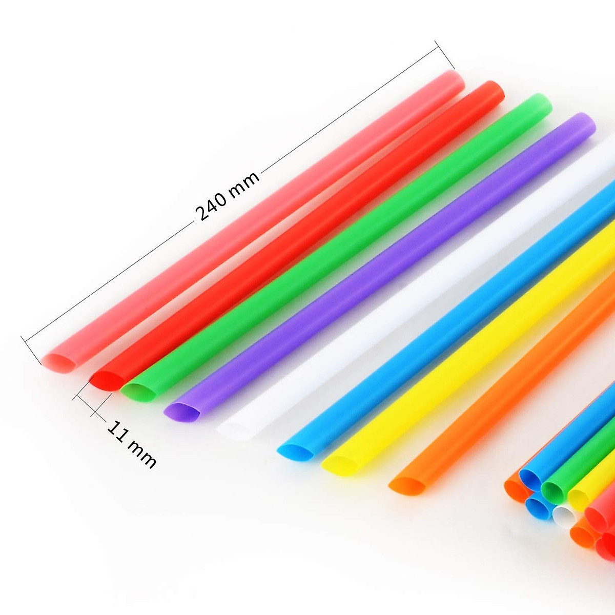 100Pcs Jumbo Smoothie Straws by WerkaSi, Multi Colors Straws, Wide Straws and Individually Wrapped Straws for Drinking, Milkshake(0.43inch, 9.45inch)