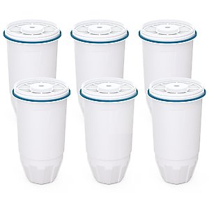 NUTTUTO Water Filter Replacement Compatible With Zero Pitcher and Dispensers ZR-001, ZR-017, ZP-006 ZD-013 ZS-008, Multi-Stage Filter System, Reduces Lead,TDS, PFOA/PFOS, Chlorine and More, Pack of 6