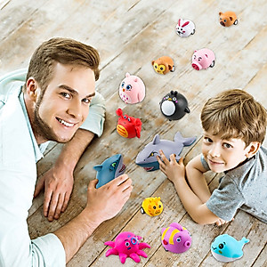 Haconba 36 Pack Animal Pull Back Cars Race Car Toys Powered Pull Back Easter Stuffer Toy Vehicles for Child Birthday Gifts Party Favors