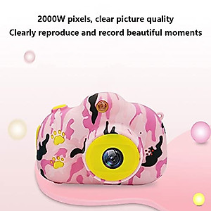 LINXHE Kids Camera, Selfie Digital Cameras Gifts for Boys Girls, 1080P HD Video Camera with 32GB SD Card for Children (Color : Pink)