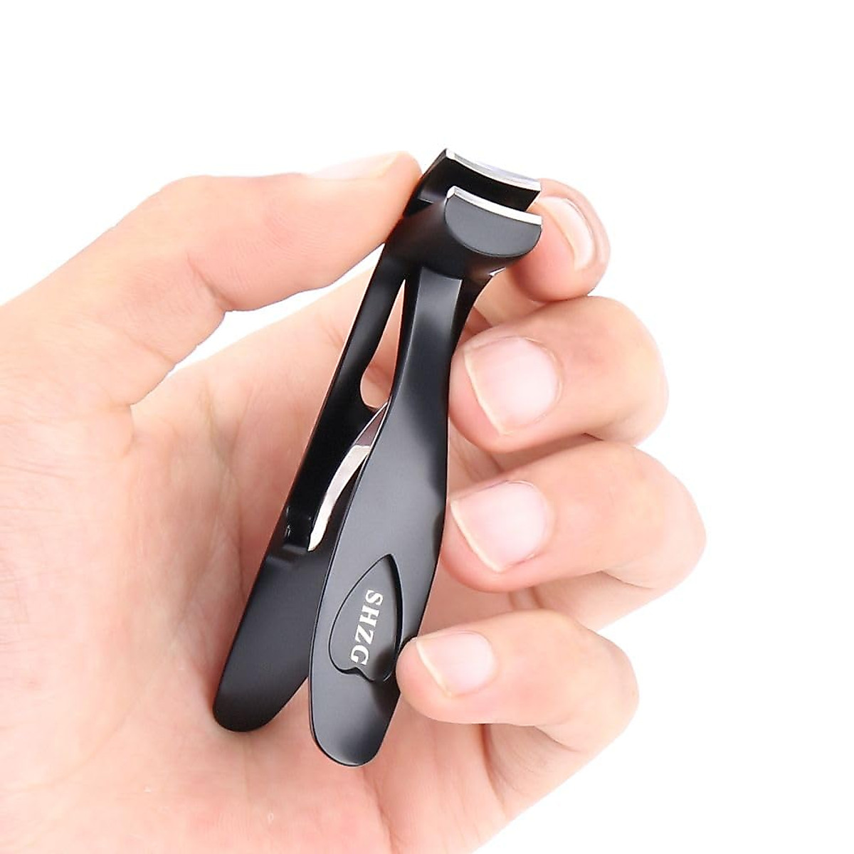 SHZG Nail Clippers Wide Jaw Opening, Sharp Angled Head Fingernail Toenail Clippers for Men and Women Easy Reach Your Nails