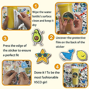 Taeekiy 100 Pcs Cute Aesthetic Stickers, Kawaii Stickers for Kids Teens Girls Mens Adults Waterproof Vsco Vinyl Cute Stickers Aesthetic for Water Bottles,Laptop, Phone Etc (Kawaii Stickers)