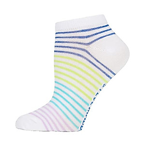 Steve Madden Women's 10 Pairs Pattern Low Cut Athletic & Comfy Sports Socks, White Multi 1