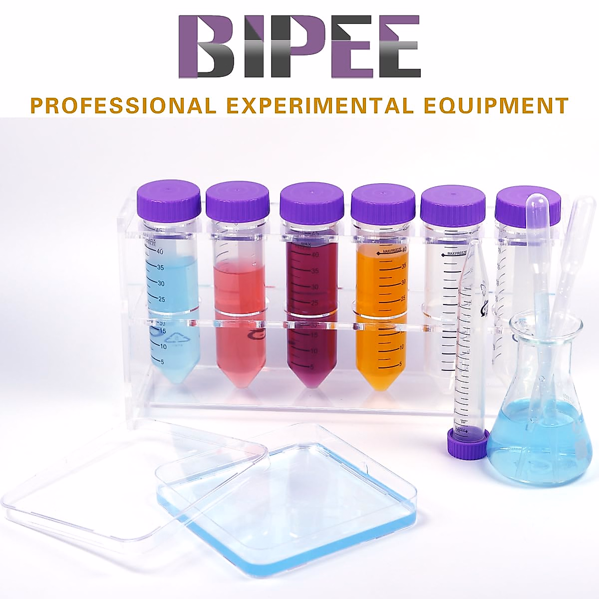 BIPEE 10 Pack Sterile Thick Plastic Petri Dishes with Lid，10cm x 10cm Square Petri Dish for Lab Science Experiment