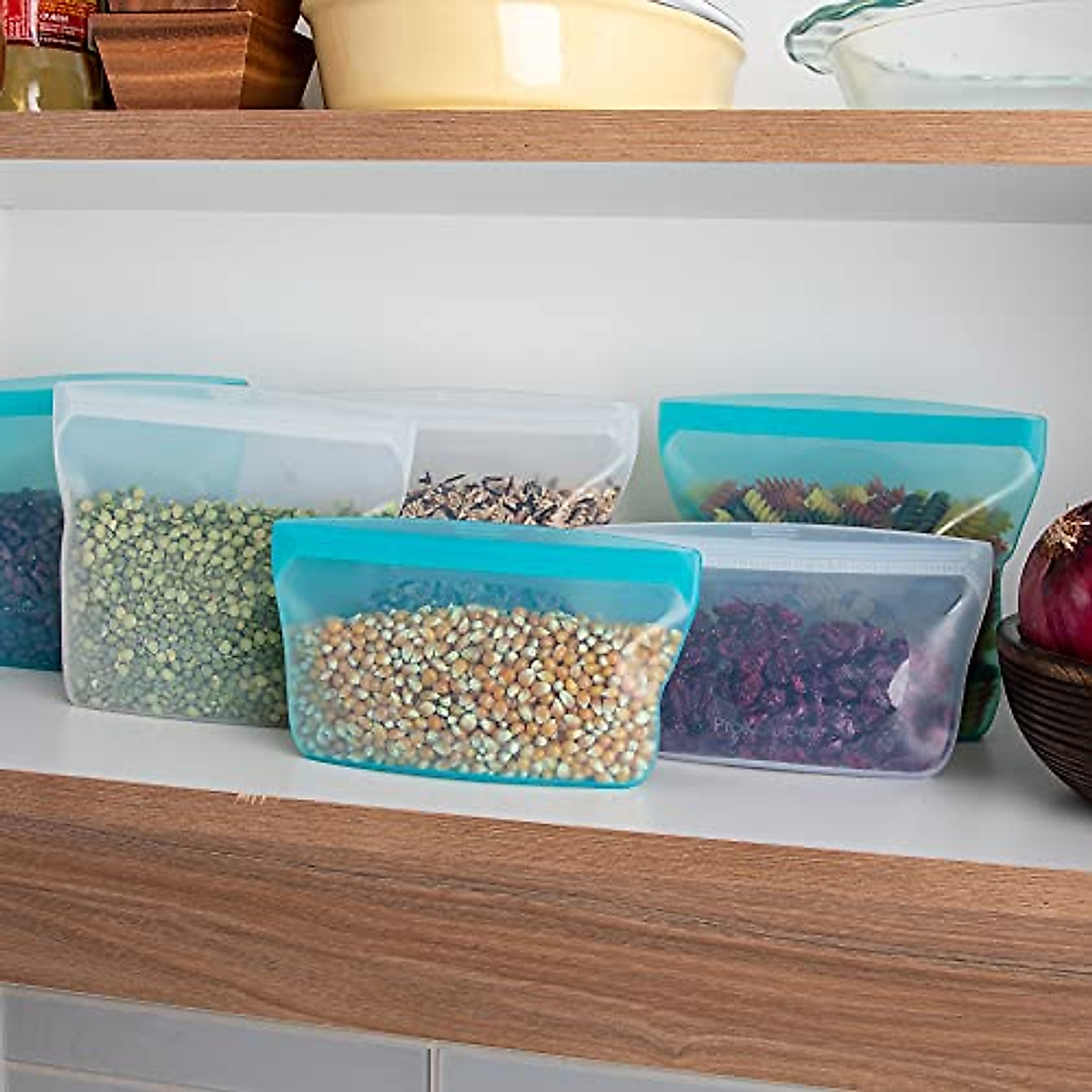 Progressive International ProKeeper Large, 3 Cup Reusable, 100% Silicone Sandwich Bag, Clear