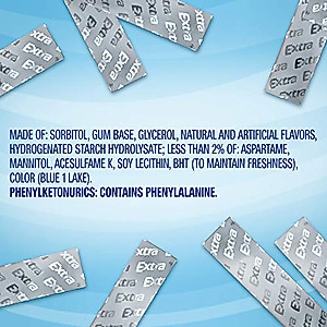 Extra Gum Peppermint Chewing Gum, 15 Pieces (Pack of 10)