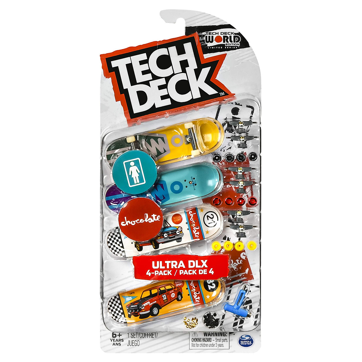 Tech-Deck Ultra DLX 4 Pack 96mm Fingerboard 2020 Crossover - Girl/Chocolate