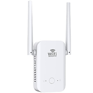 WiFi Range Extender Signal Booster up to 4000sq.ft and 30 Devices, Internet Extender Booster, WiFi Repeater Amplifier with Ethernet Port,2 Antennas 360° Full Coverage