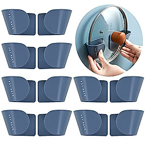 6 Pairs of Wall Mount Pot Lid Organizer, Cabinet Door Organizer Pot Hangers for Kitchen Wall Mount, Adjustable Lid Holder