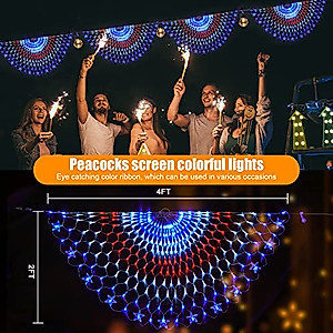 FAMILy LED American Christmas Lights Pleated American Flag Lights 4 x 2 Feet Patriot Decorations Holiday, Garden, Indoor and Outdoor Waterproof Flag Lights （1Pack）