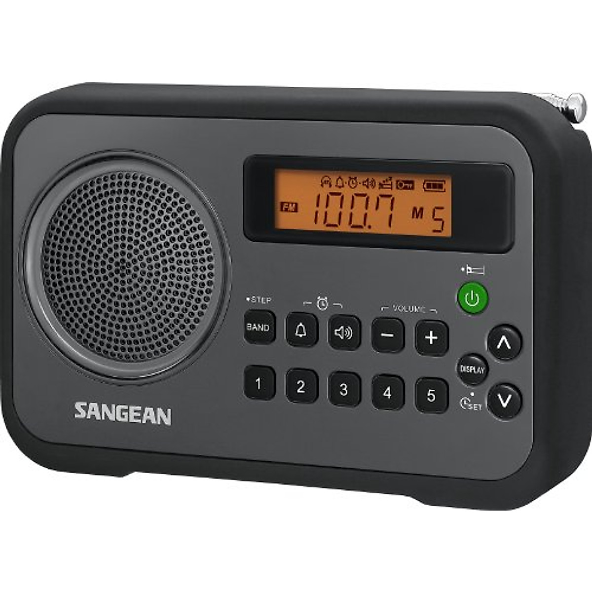 Sangean PR-D18BK AM/FM/Portable Digital Radio with Protective Bumper (Gray/Black) Black/ Grey