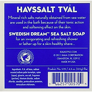 Swedish Dream Sea Salt Soap Set by Kala, 4.3 Ounce (Pack of 3)