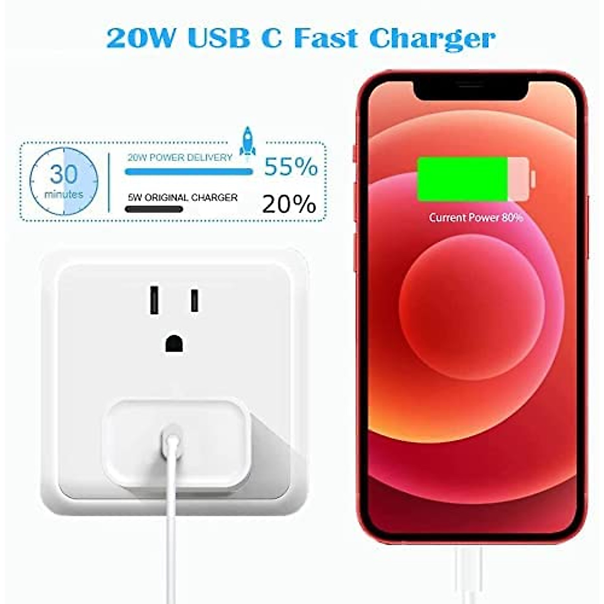 Fast iPhone Charger【Apple MFi Certified】，10Feet Extra Long iPhone Charging Cord Cable，20W Wall Charger Block Apple Fast Charger，Compatible iPhone 14/Pro/Pro Max/Plus/13/12/11/X/SE/8/7/6/iPad/AirPods.