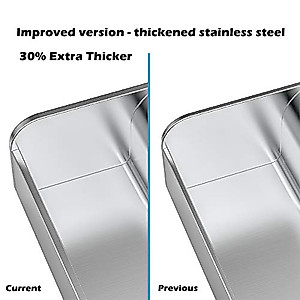 Skyflame Universal Stainless Steel Griddle Flat Top Plate with Even Heating Bracing for BBQ Charcoal/Gas Grills, Camping, Tailgating, and Parties 17" x 13"