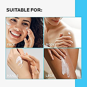 ZealSea Body and Face Moisturizer with Hyaluronic Acid and Ceramide, Daily Facial and Body Lotion, Day and Night Hydrating Moisturizing Cream for All Skin Types, Hydrate and Soothe Dry Skin, 10.2 oz