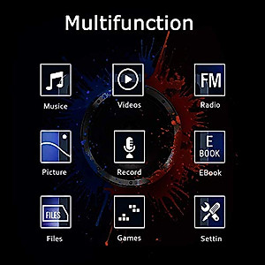 MP3 Player, Music Player with 16GB Micro SD Card, Build-in Speaker/Photo/Video Play/FM Radio/Voice Recorder/E-Book Reader, Supports up to 128GB