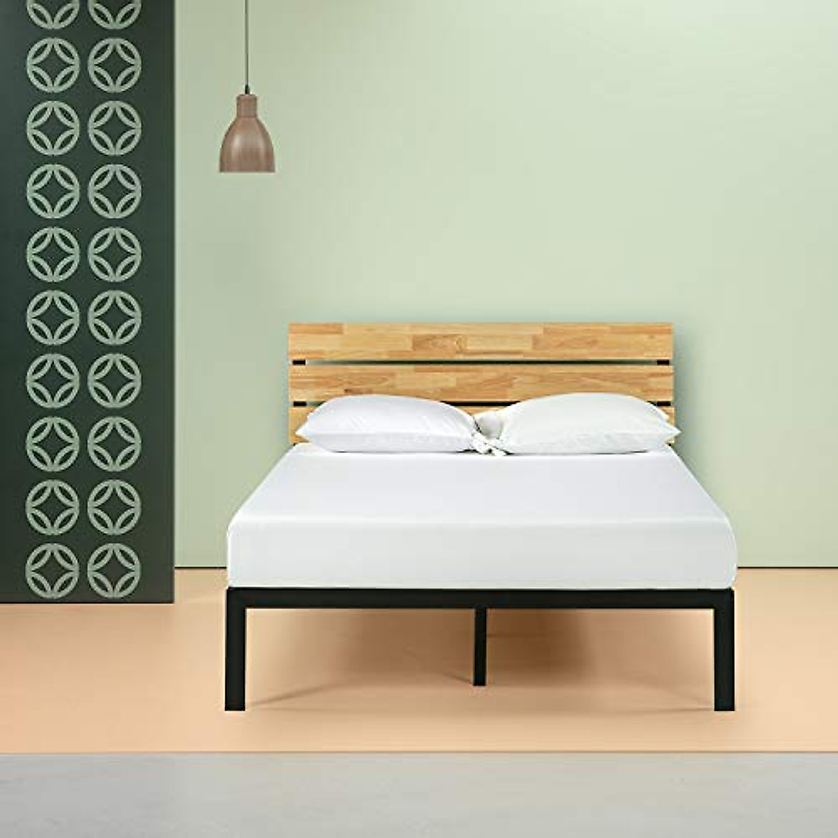 Zinus Paul Metal and Wood Platform Bed with Wood Slat Support, Queen & Ultima 10"; Comfort Memory Foam Mattress, Queen