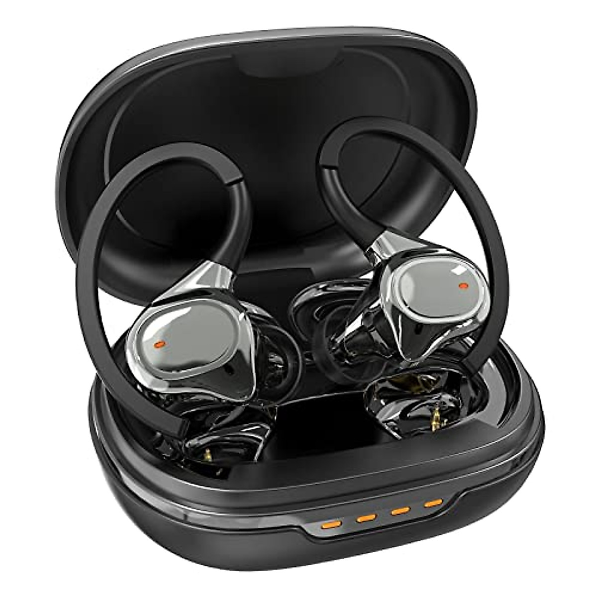 EDKKIE Wireless Earbuds with Earhooks for Small Ears, Mini Wireless Headphones with Microphone, IPX7 Waterproof, 24H Playtime, Stereo Earphones for Sport and Working Out